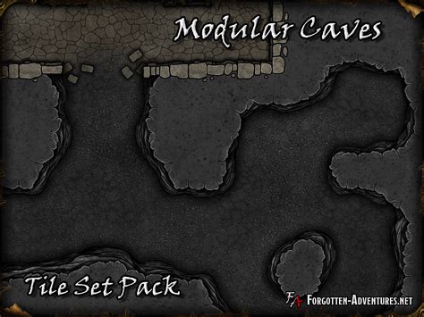 Modular Caves Tile Set Pack Cartographyassets