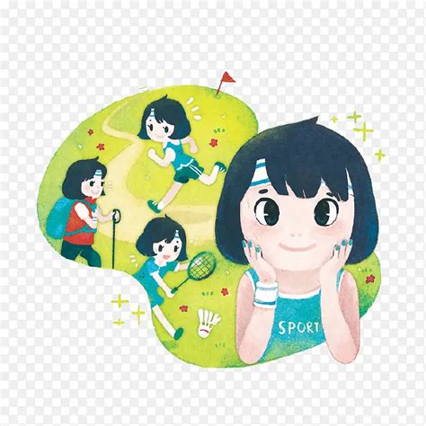 卡通运动女孩png图片素材下载 图片编号ynzzrppj 免抠素材网