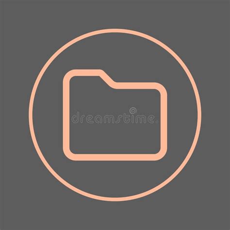 Folder Circular Line Icon Round Colorful Sign Flat Style Vector
