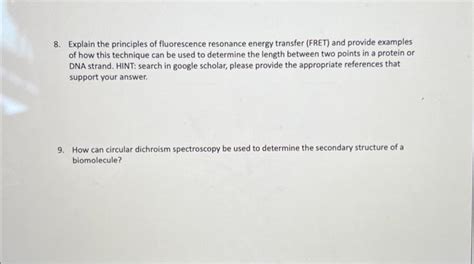 [solved] 8 Explain The Principles Of Fluorescence Resonan