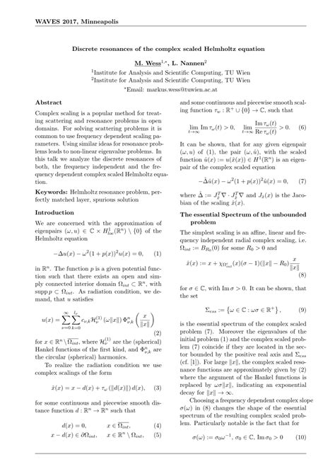 Pdf Discrete Resonances Of The Complex Scaled Helmholtz Equation