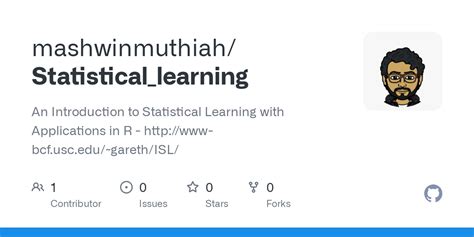 Github Mashwinmuthiahstatisticallearning An Introduction To