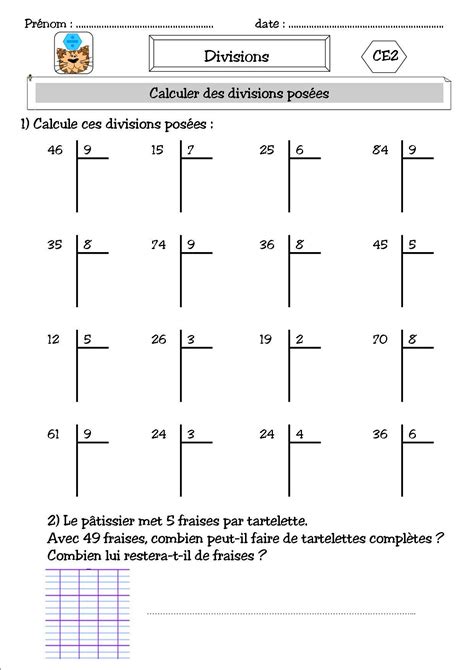 La Division Posée La Classe De Mamaicress Math Division Math
