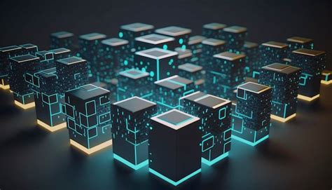 premium ai image square blocks are collected in a cubic array against generative ai