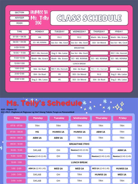 White Grey Minimalist Simple Weekly Class Schedule Pdf