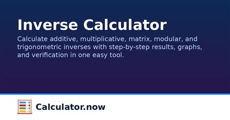 Inverse Calculator Calculatornow