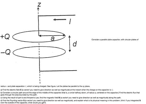 SOLVED Consider A Parallel Plate Capacitor With Circular Plates Of Radius R And Plate