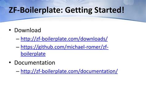 Introduction To Zend Framework Boilerplate Ppt