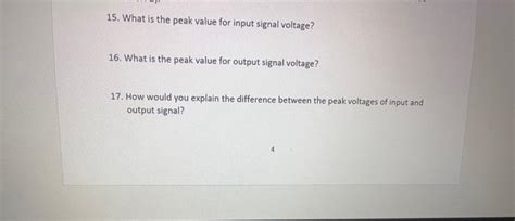 15 What Is The Peak Value For Input Signal Voltage