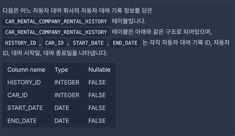 Programmers 자동차 대여 기록에서 대여 중 대여 가능 여부 구분하기
