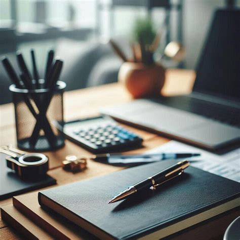 Modern Office Desk Premium Ai Generated Image