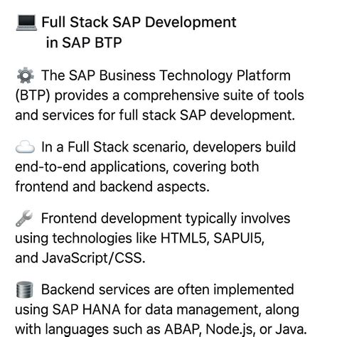 💻 Full Stack Sap Development In Sap Btp Are You Ready To Master The… Amrit Raj