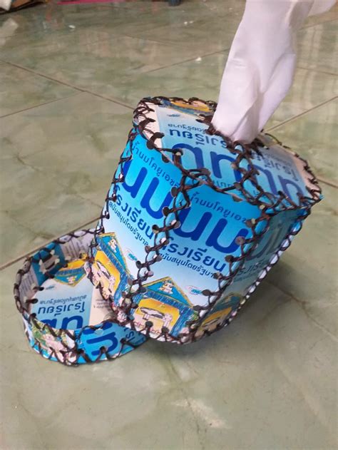 🔥🔥กล่องใส่ทิชชูจากกล่องนม🔥🔥 👉 กระเป๋าจากกล่องนม