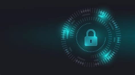 Digital Padlock With Virtual Screen On Dark Background Cyber Security Technology For Fraud