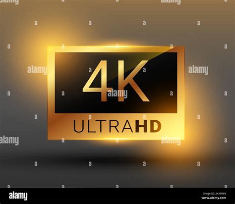 golden 4k ultra hd screen resolution badge icon design vector stock vector image and art alamy