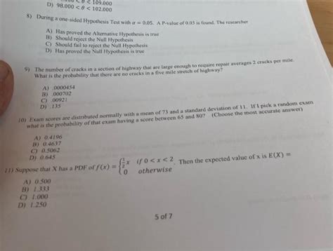 Solved 8 During A One Sided Hypothesis Test With A 0 05 A