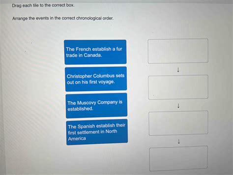 Solved Drag Each Tile To The Correct Box Arrange The Events In The