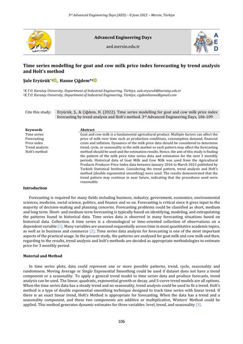 Pdf Time Series Modelling For Goat And Cow Milk Price Index Forecasting By Trend Analysis And