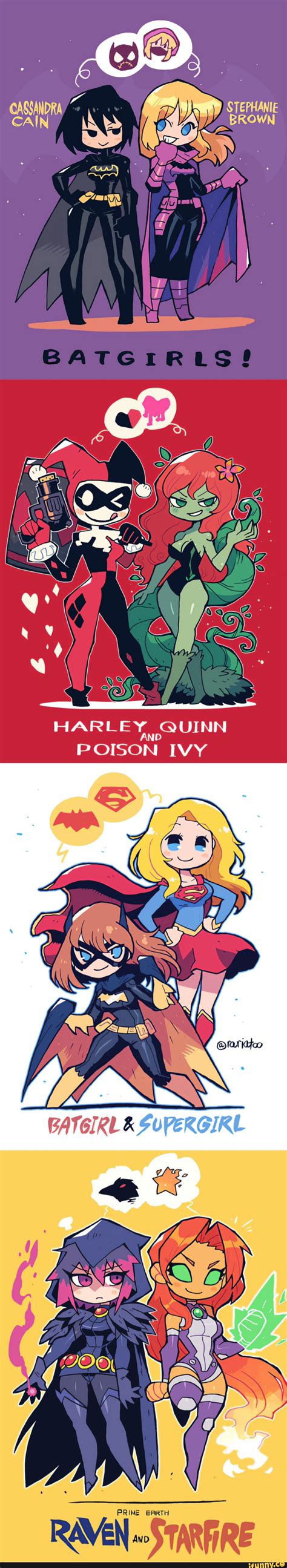 Brown Har Ley Uinn Poison Ivy Batgirl Raven Starfire Ifunny