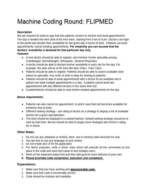 Machine Coding Round Sde Ii Pdf Information Technology Computer