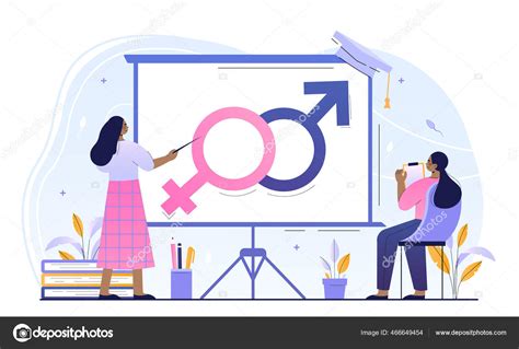 Mladá ženská postava navštěvuje sexuální výchovu Stock Vektor od mentalmind 466649454