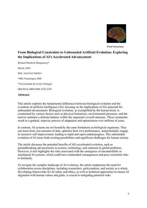 Pdf From Biological Constraints To Unbounded Artificial Evolution Exploring The Implications