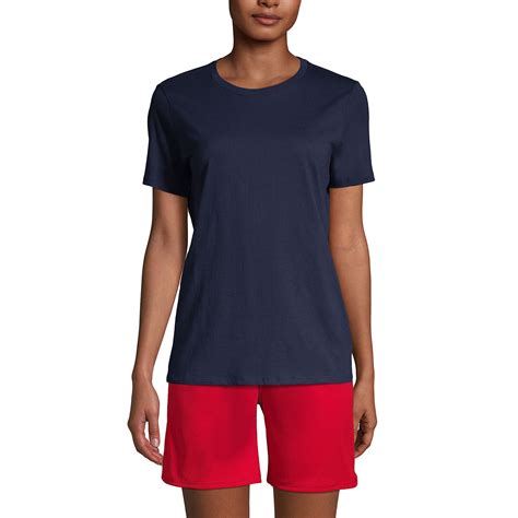 Lands End Essentials Womens Short Sleeve Soft Cotton T Shirt