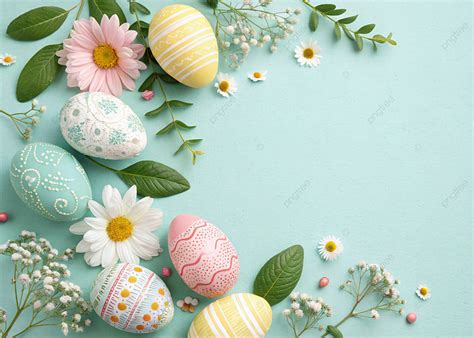 봄의 우아함 파스텔 부활절 달걀과 부드러운 배경에 꽃 부활절 계란 파스텔 부활절 달걀 부드러운 컬러 알 배경 일러스트 및 사진 무료 다운로드 Pngtree