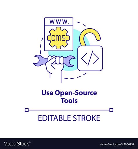 Use Open Source Tools Concept Icon Royalty Free Vector Image