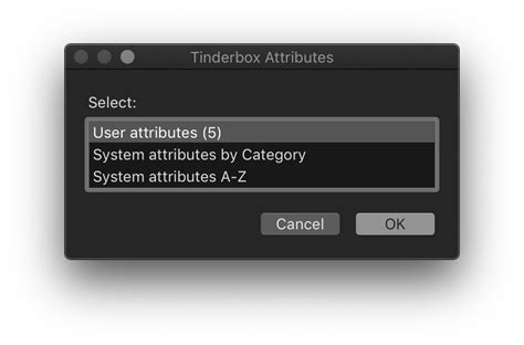 Attribute Browsing Menu For Tinderbox 8 Js Scripts External Scripting Of Tinderbox Tinderbox