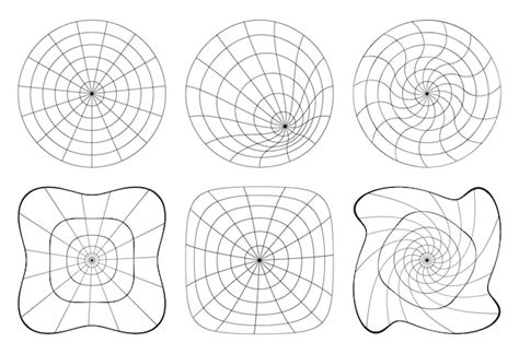 흰색 배경에 고립 된 검은 와이어 프레임 원근 격자의 벡터 세트 프리미엄 벡터