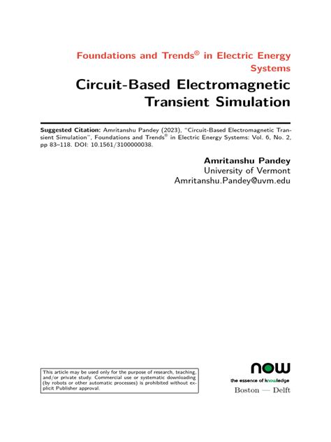 Circuit Based Electromagnetic Transient Simulation Pdf Electrical Network Inductance