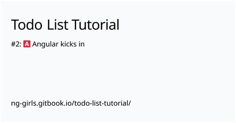 2 Angular Kicks In Todo List Tutorial