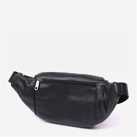 Сумка на пояс бананка чоловіча з натуральної шкіри Vintage Leather 20487 Чорна Оригінальні