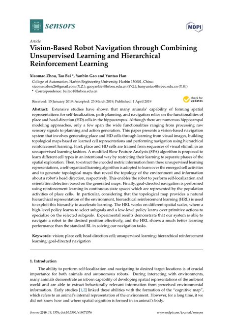 Pdf Vision Based Robot Navigation Through Combining Unsupervised
