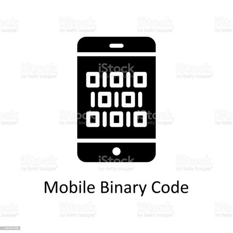 Mobile Binary Code Vector Solid Icon Design Illustration Business And