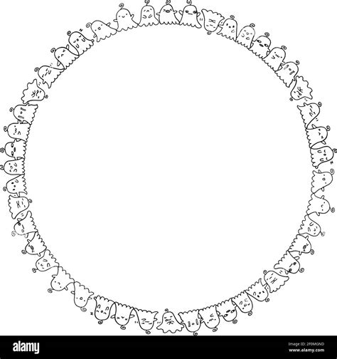 Vector Drawing Halloween Background Border Frame Stock Vector Image