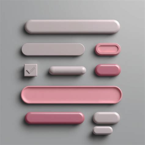 Beautiful 3d Buttons And Text Areas Checkboxes Dropdowns In Gray And Purple With Shadows And