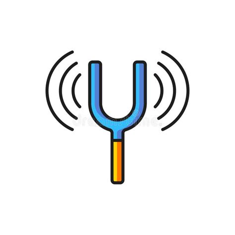 Color Musical Tuning Fork For Tuning Musical Instruments Icon Isolated On White Background Flat