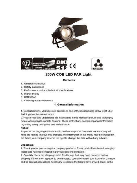 Spl Led 200w Cob User Manual Pdf