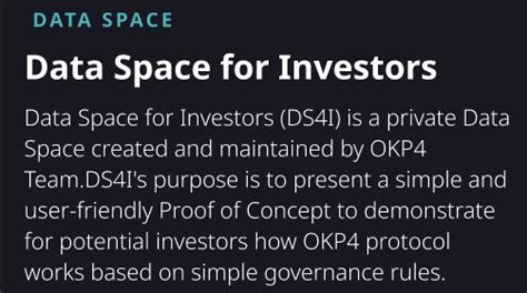 Feat General Description For A Dataspace · Issue 71 · Okp4dataverse Portal · Github