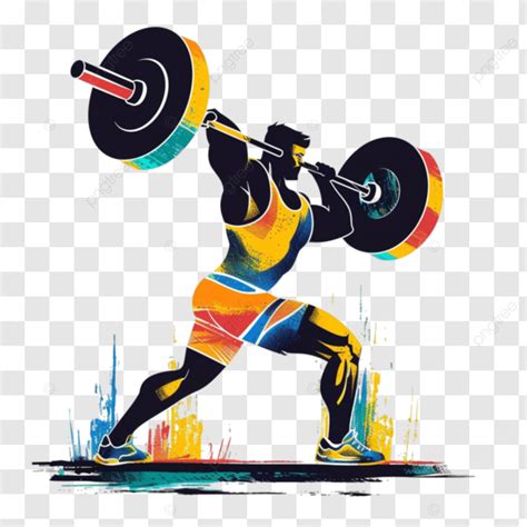 배경에 화려한 수채화 물감을 바르고 역기를 들고 있는 남자 역기를 드는 남자 피트니스 개념 체육관 운동 Png 일러스트 및 이미지 에 대한 무료 다운로드 Pngtree
