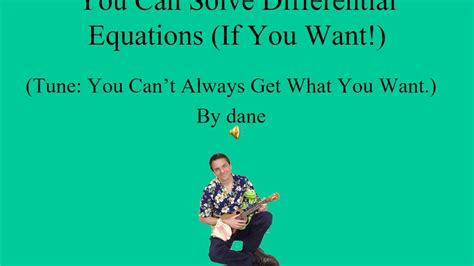 You Can Solve Differential Equations Youtube Music