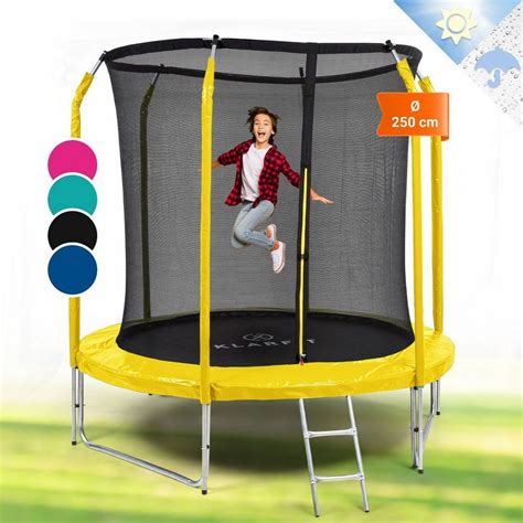 Klarfit Gartentrampolin Jumpstarter Ø 250 Cm Kinder Trampolin Outdoor