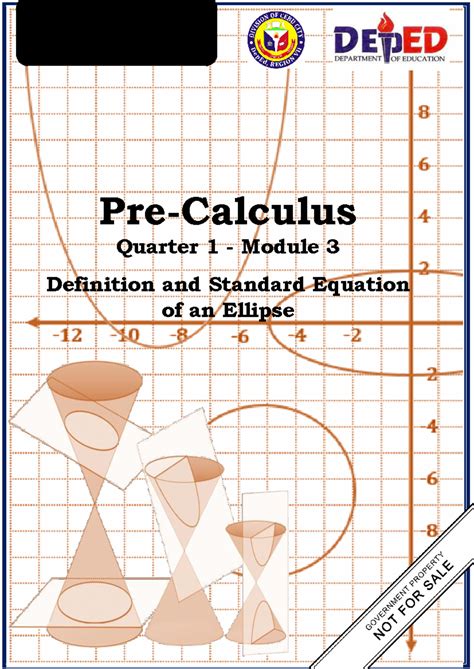 Pre Calculus Q1 Week 3 Module 3 Definition And Standard Equation Of An Ellipse Senior High