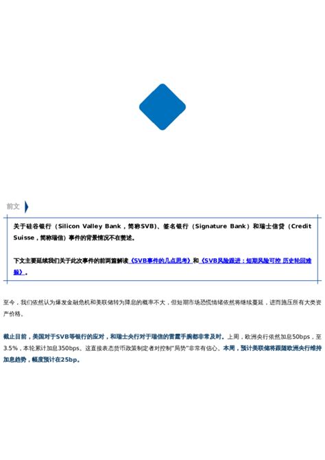 【中粮视点】宏观 Svb风险跟进 瑞信对资产的影响更大