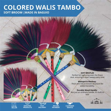 Large Colored Soft Broom Walis Tambo Makapal And Matibay With Cartex Bristles Rainbow Pink Red