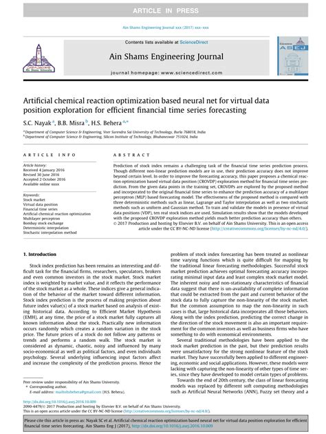 Pdf Artificial Chemical Reaction Optimization Based Neural Net For Virtual Data Position