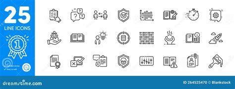 Interview Documents Line Icon Cv File Attachment Sign Minimal Line Pattern Banner Vector