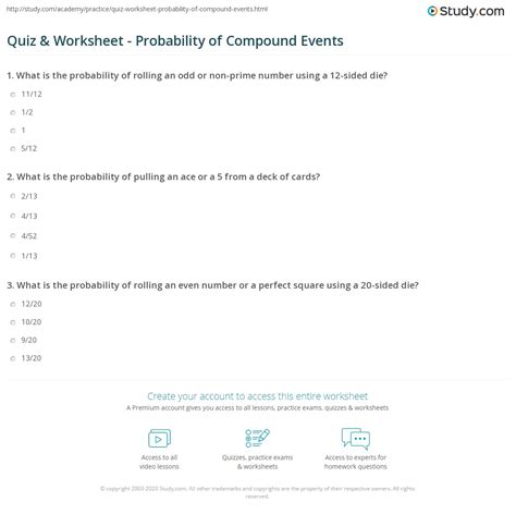 Probability Of Compound Events Lesson Plan
